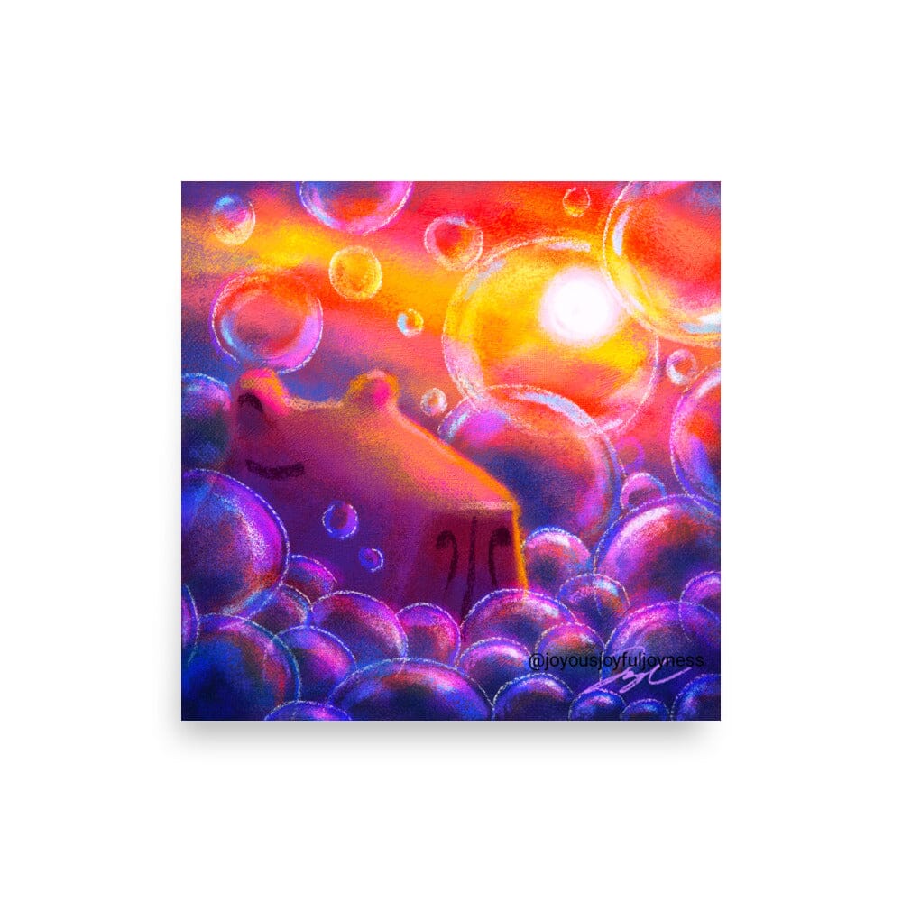 Stunningly Vibrant "Capybara and Bubbles" Painting | Available in ...